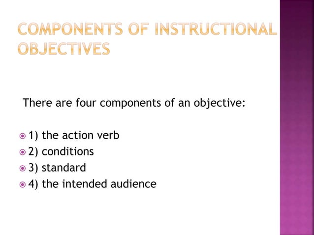 Instructional objectives | PPTX | Educational Assessment | Education