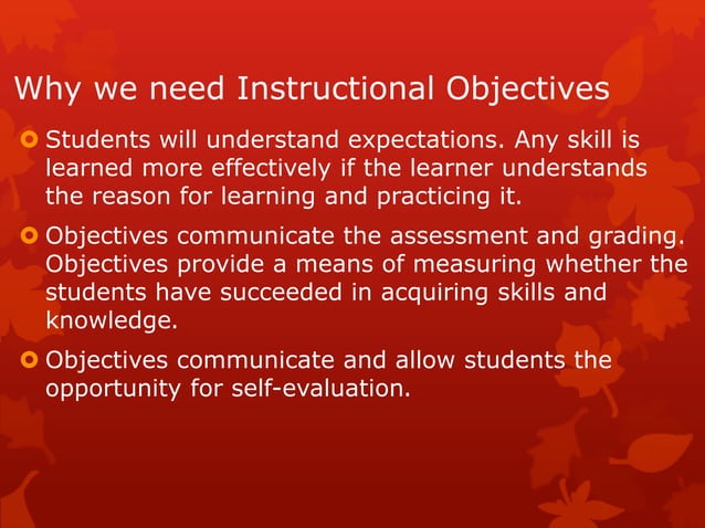 Instructional Objectives and Learning Outcomes | PPTX