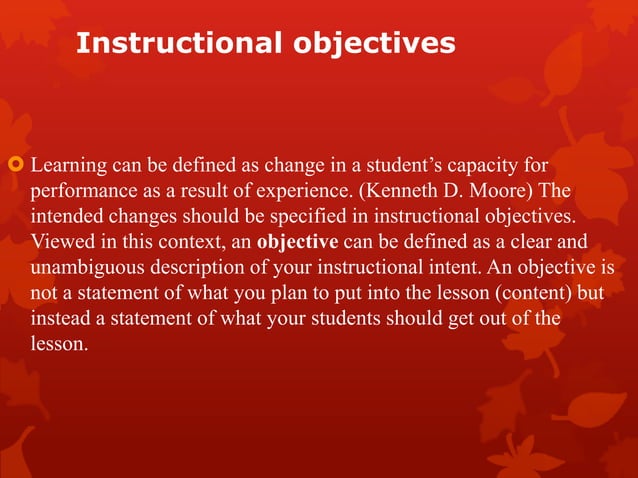 Instructional Objectives and Learning Outcomes | PPTX