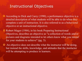 Instructional Objectives and Learning Outcomes | PPTX