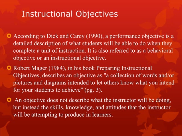 Instructional Objectives and Learning Outcomes | PPTX
