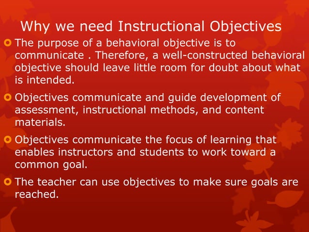 Instructional Objectives and Learning Outcomes | PPTX