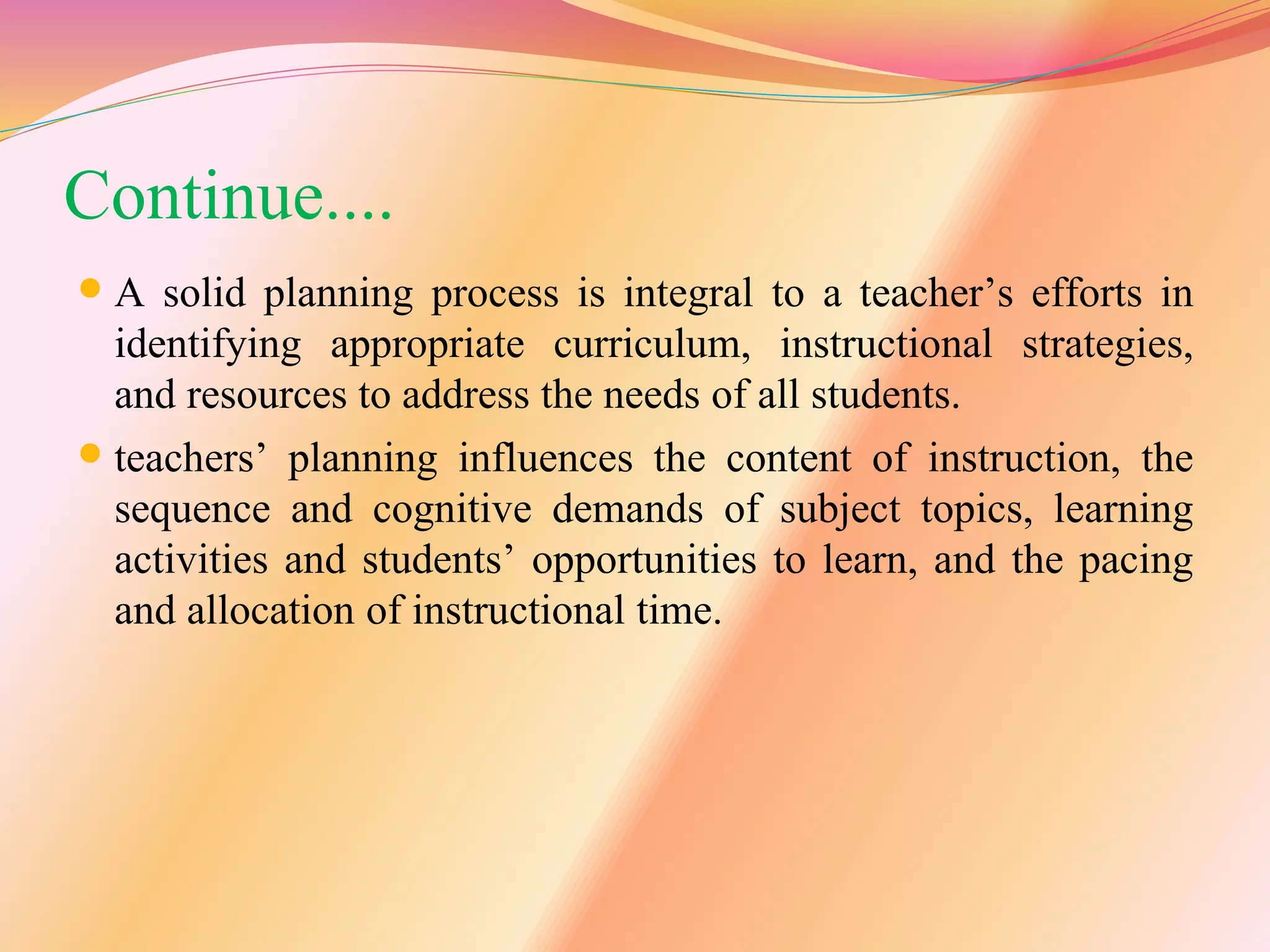 Instructional planning for effective teaching | PPTX