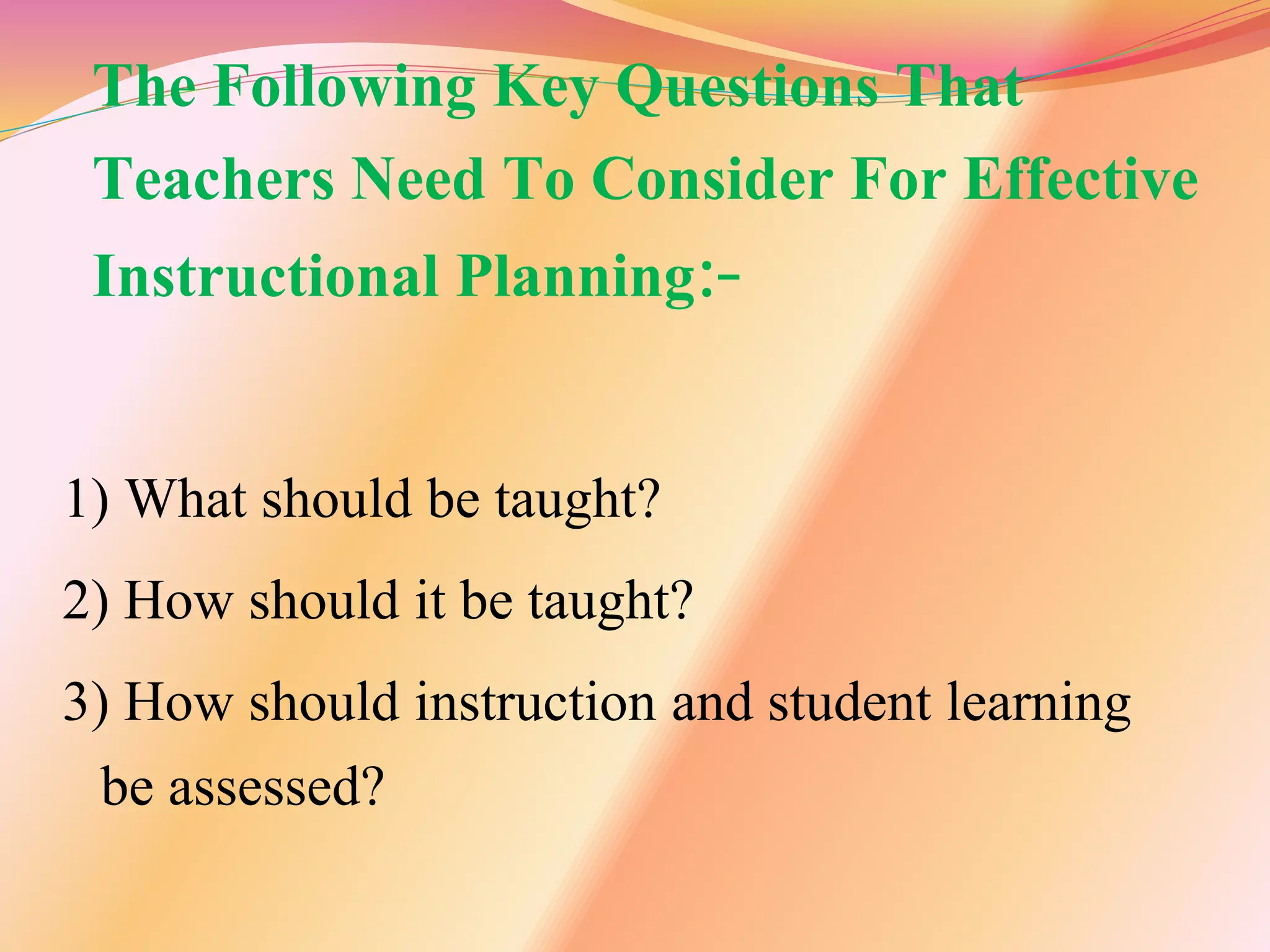 Instructional planning for effective teaching | PPTX