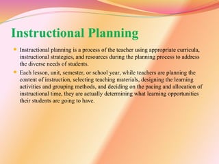 Instructional planning for effective teaching | PPTX