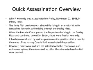 JFK assassination theories by Victor Kim | PPT