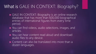 Gale In Context: Biography - A Ready Reference Guide for High School ...