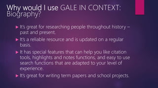 Gale In Context: Biography - A Ready Reference Guide for High School ...