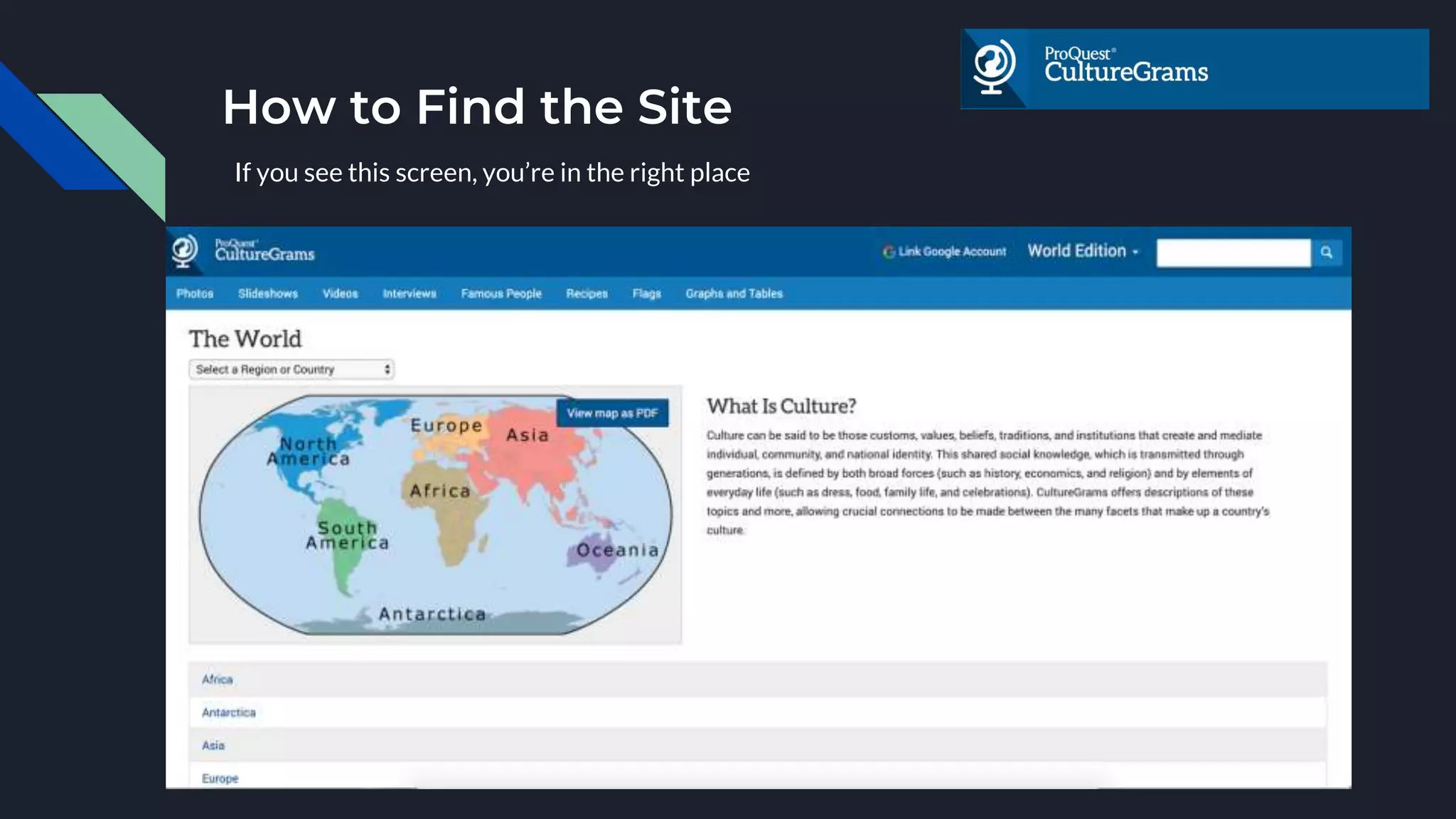 CultureGrams: World Edition | PPT