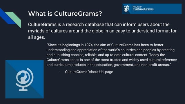 CultureGrams: World Edition | PPT