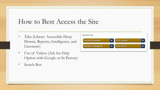 CIA Library Presentation | PPTX
