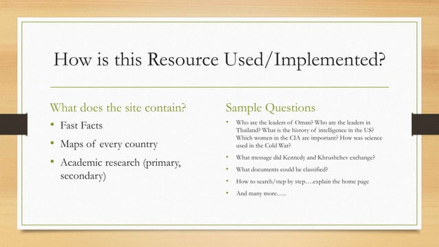 CIA Library Presentation | PPT