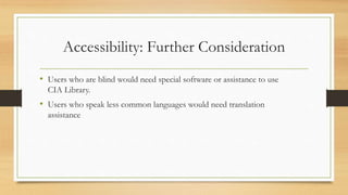 CIA Library Presentation | PPT