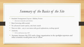 CIA Library Presentation | PPT