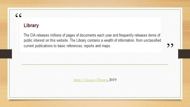 CIA Library Presentation | PPT