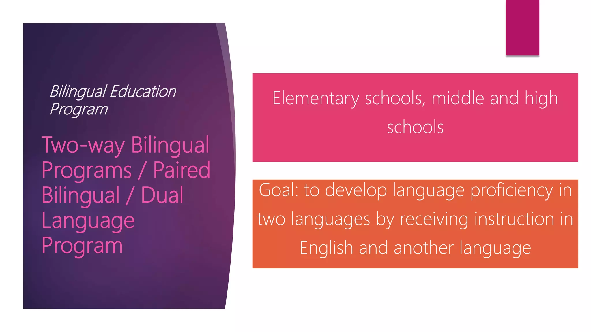 Instructional Programs for English Language Learners (ELL) | PPT