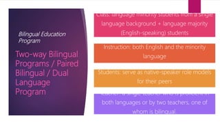 Instructional Programs for English Language Learners (ELL) | PPT