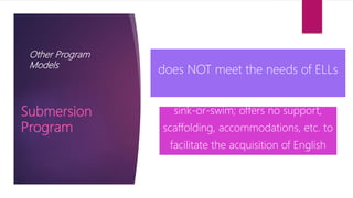 Instructional Programs for English Language Learners (ELL) | PPT