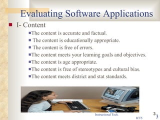 Instructional software evaluation | PPT