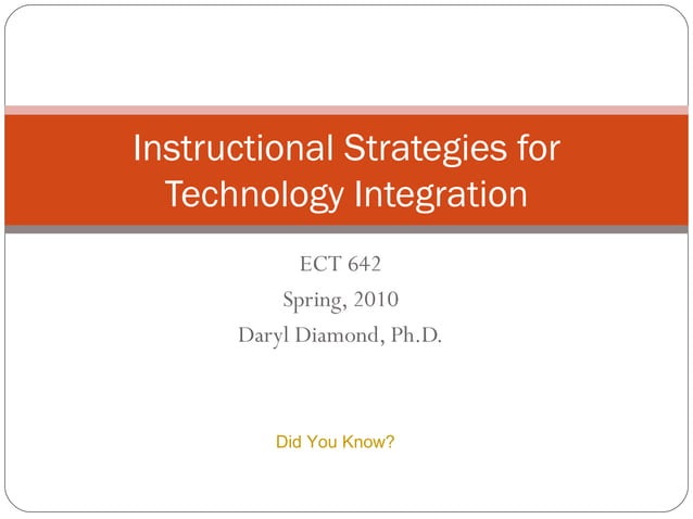 Instructional Strategies For Technology Integration | PPT | Educational Assessment | Education