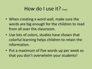 Instructional Strategy: Word Wall | PPT