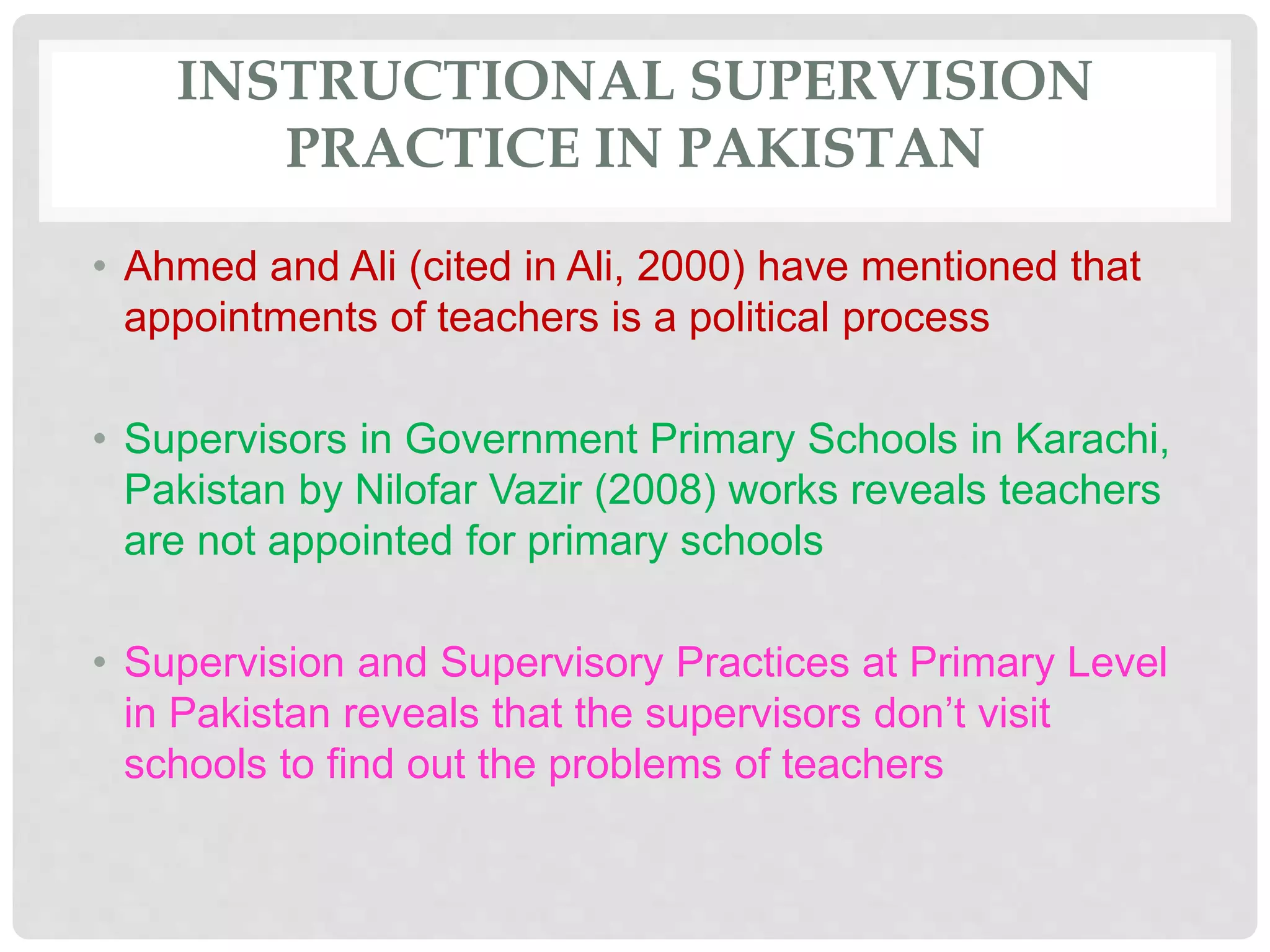 Instructional supervision,its models and school supervision | PPTX