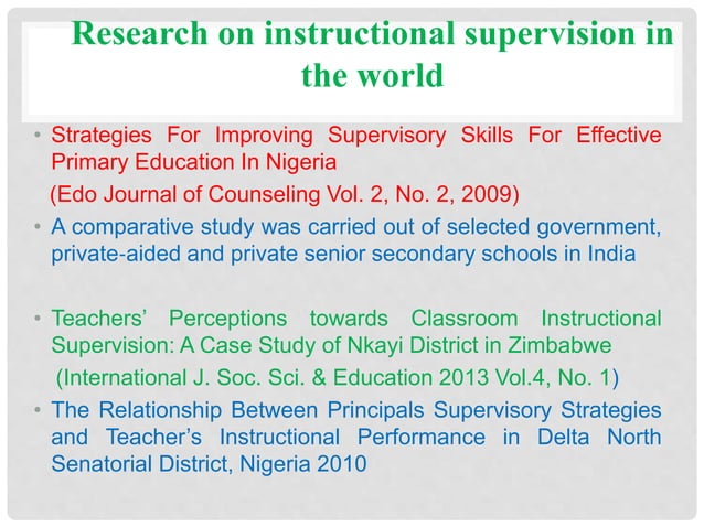 Instructional supervision,its models and school supervision | PPTX ...