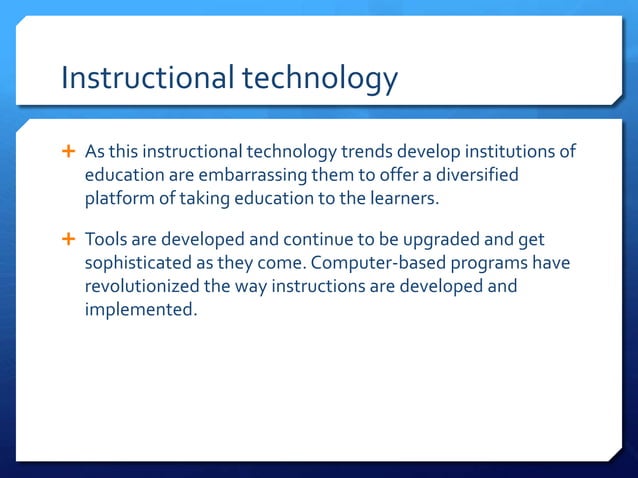 Instructional technology trends | PPT