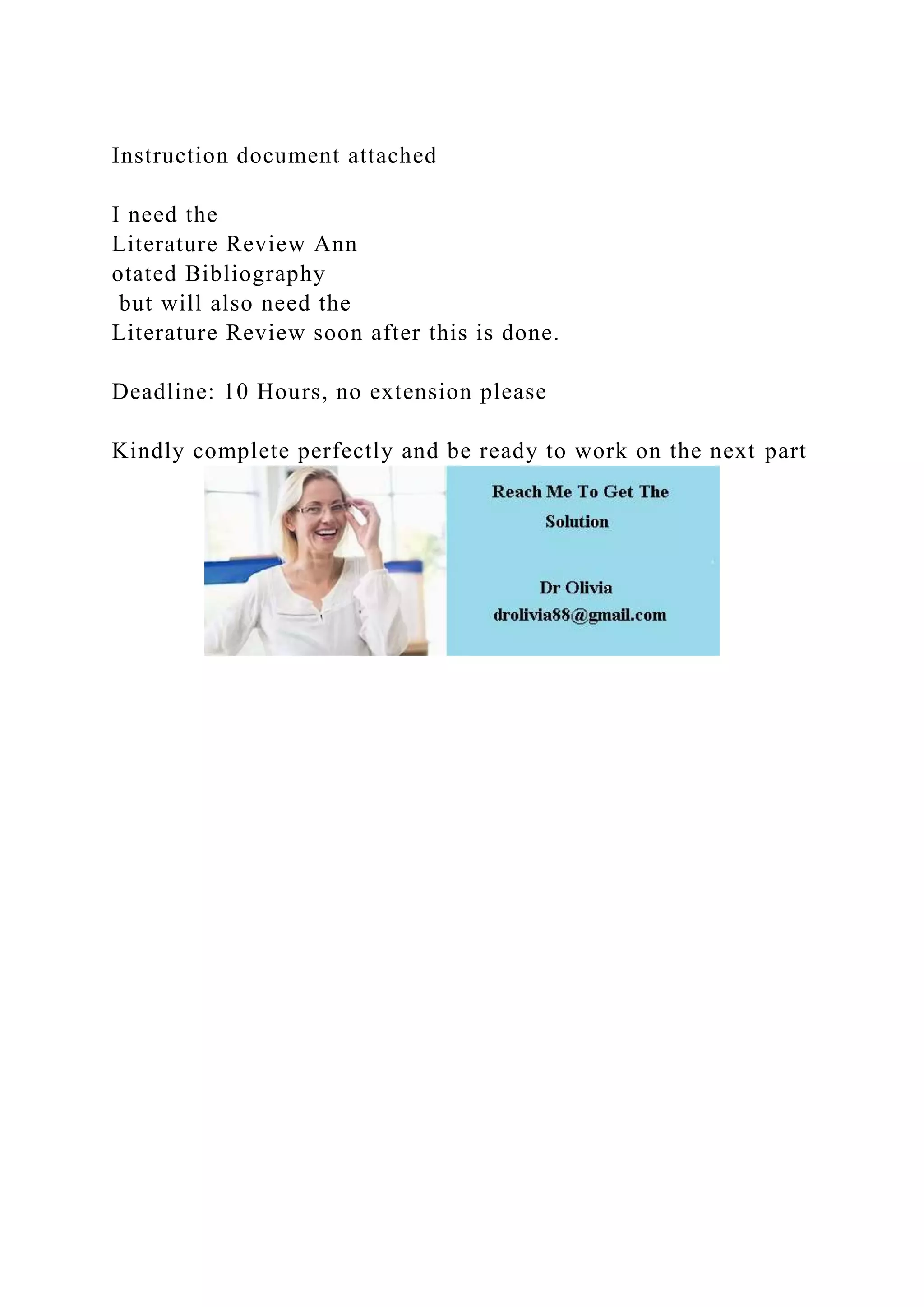 Instruction document attachedI need the Literature Review Ann.docx