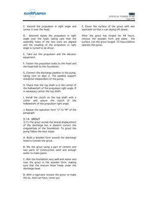 Instruction for installation guidelines vertical turbine pump | PDF