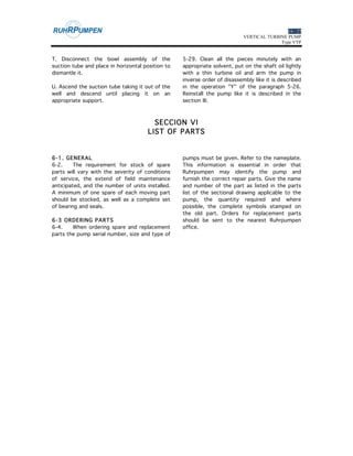 Instruction for installation guidelines vertical turbine pump | PDF