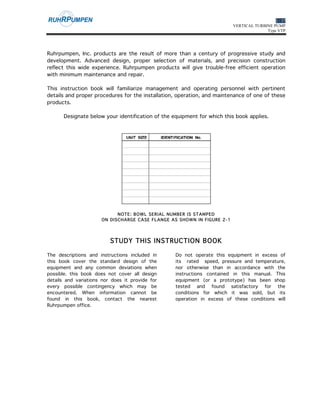 Instruction for installation guidelines vertical turbine pump | PDF
