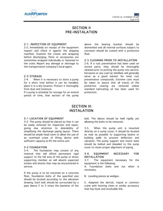 Instruction for installation guidelines vertical turbine pump | PDF