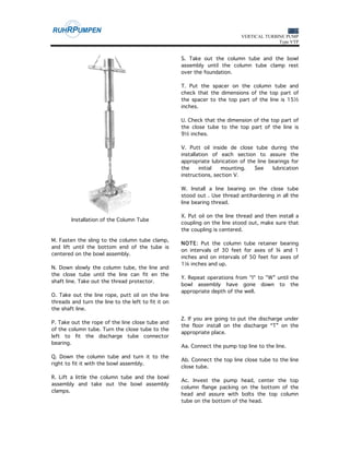 Instruction for installation guidelines vertical turbine pump | PDF