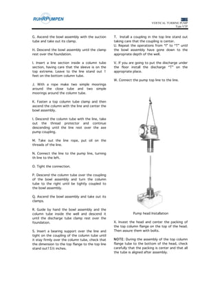 Instruction for installation guidelines vertical turbine pump | PDF