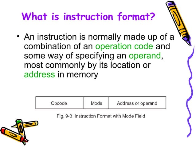 Instruction format | PPT | Programming Languages | Computing