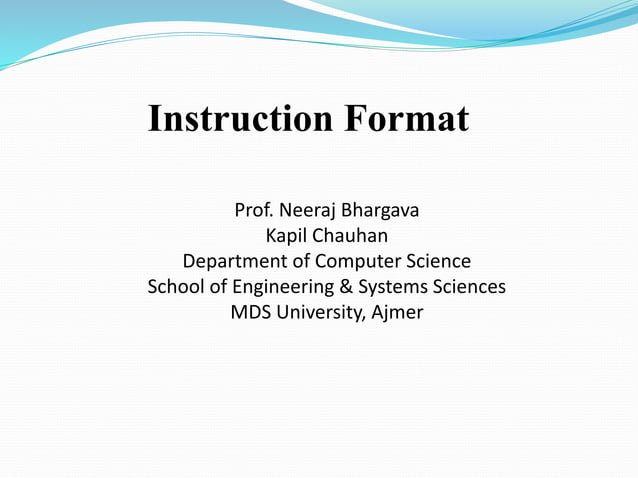 Instruction format | PPT