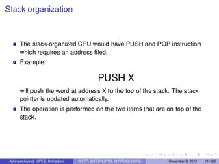 Instruction, interrupts & io processing | PPT
