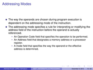 Instruction, interrupts & io processing | PPT