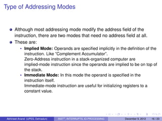 Instruction, interrupts & io processing | PPT