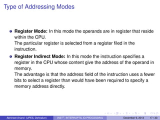 Instruction, interrupts & io processing | PPT