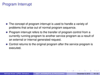 Instruction, interrupts & io processing | PPT