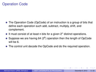 Instruction, interrupts & io processing | PPT