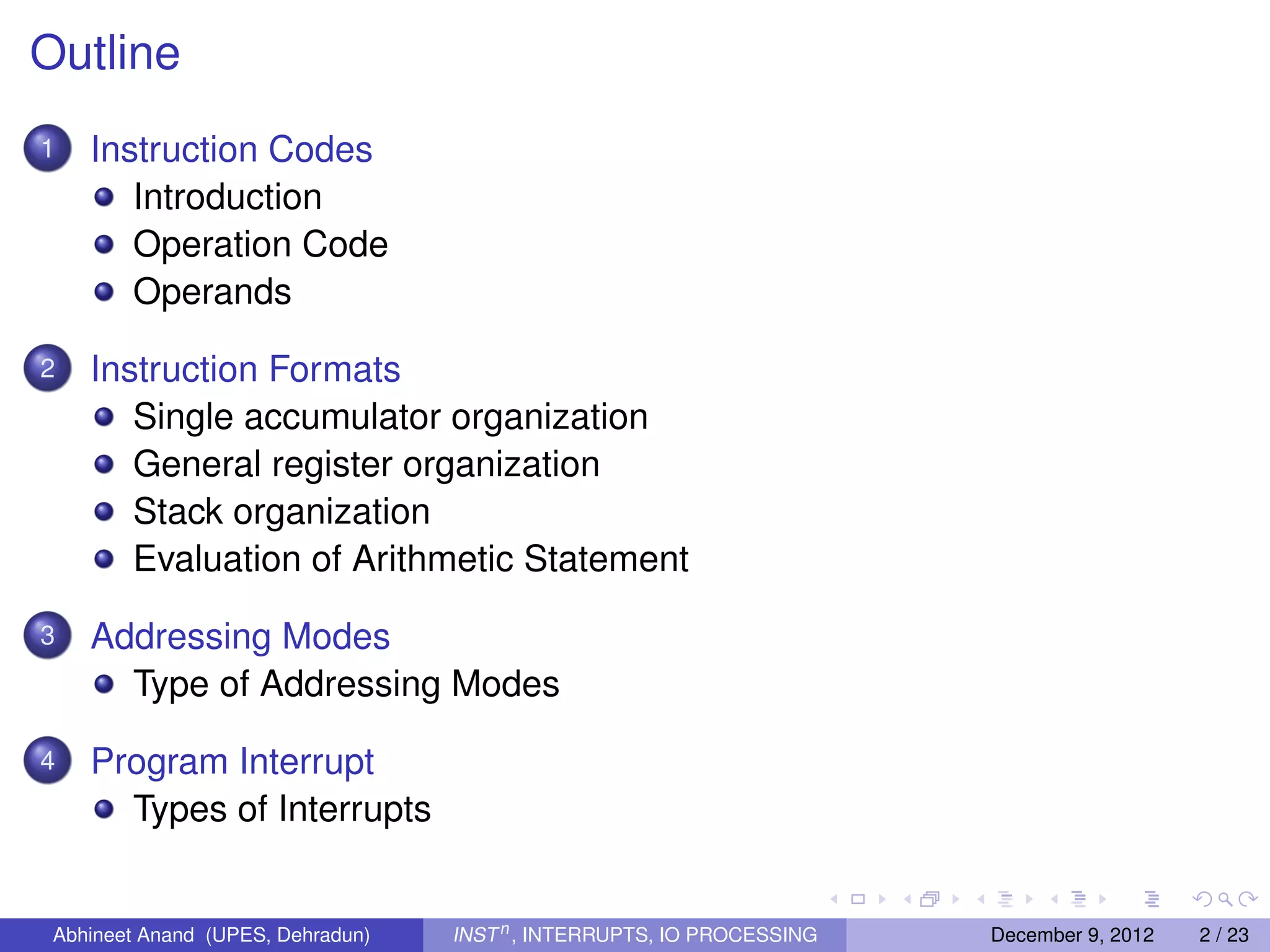 Instruction, interrupts & io processing | PPT