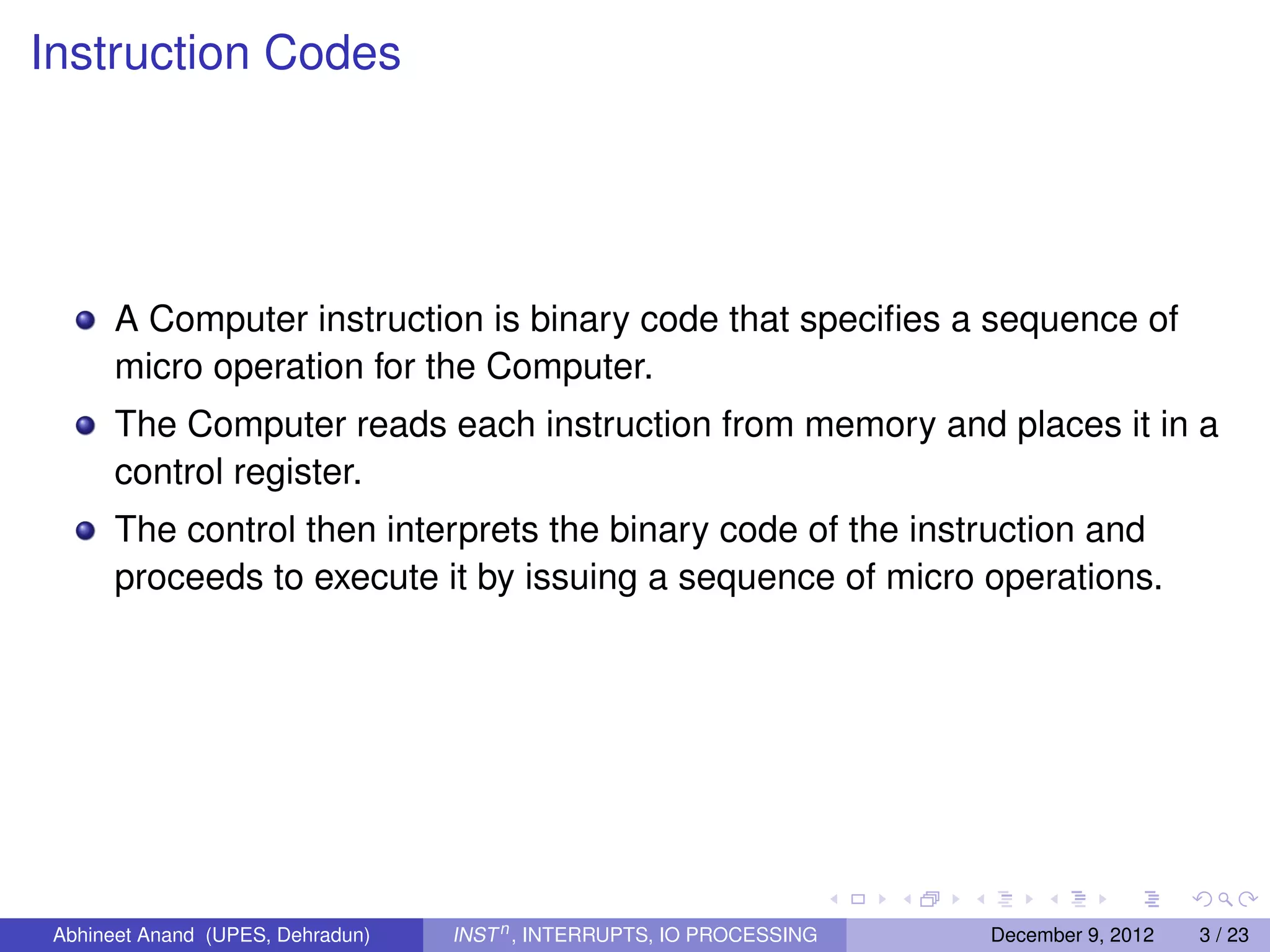 Instruction, interrupts & io processing | PPT
