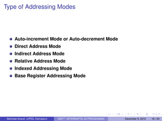 Instruction, interrupts & io processing | PPT