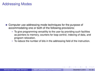Instruction, interrupts & io processing | PDF
