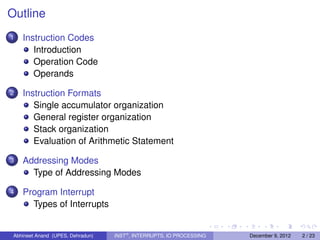 Instruction, interrupts & io processing | PDF