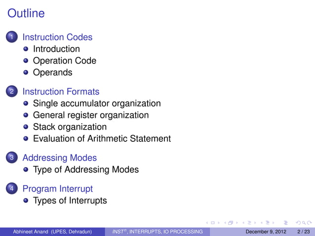 Instruction Interrupts And Io Processing Ppt 
