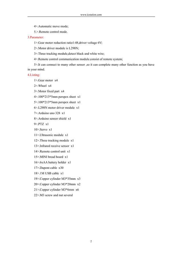 Multi-Function Automatic Move Smart Car for Arduino | DOC